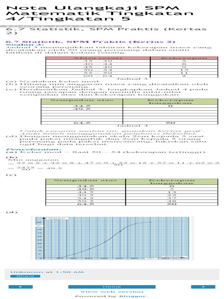 Statistik Matematik SPM Tingkatan 4/5 | PDF | Metode & Bahan Ajar