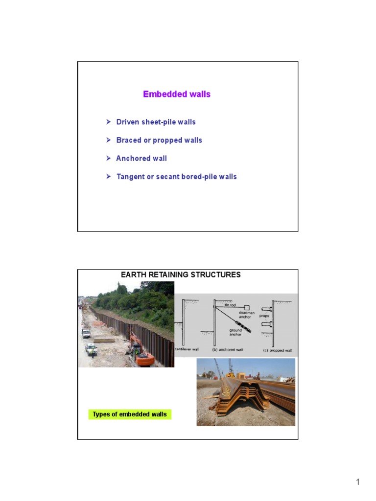 Types of Embedded Walls Explained | PDF
