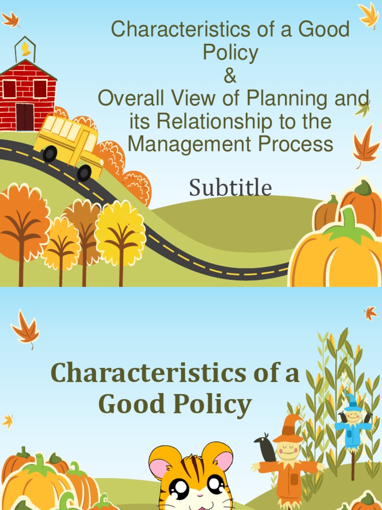 Characteristics of A Good Policy | PDF