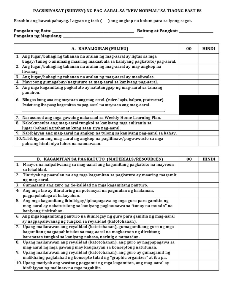 Survey Form | PDF