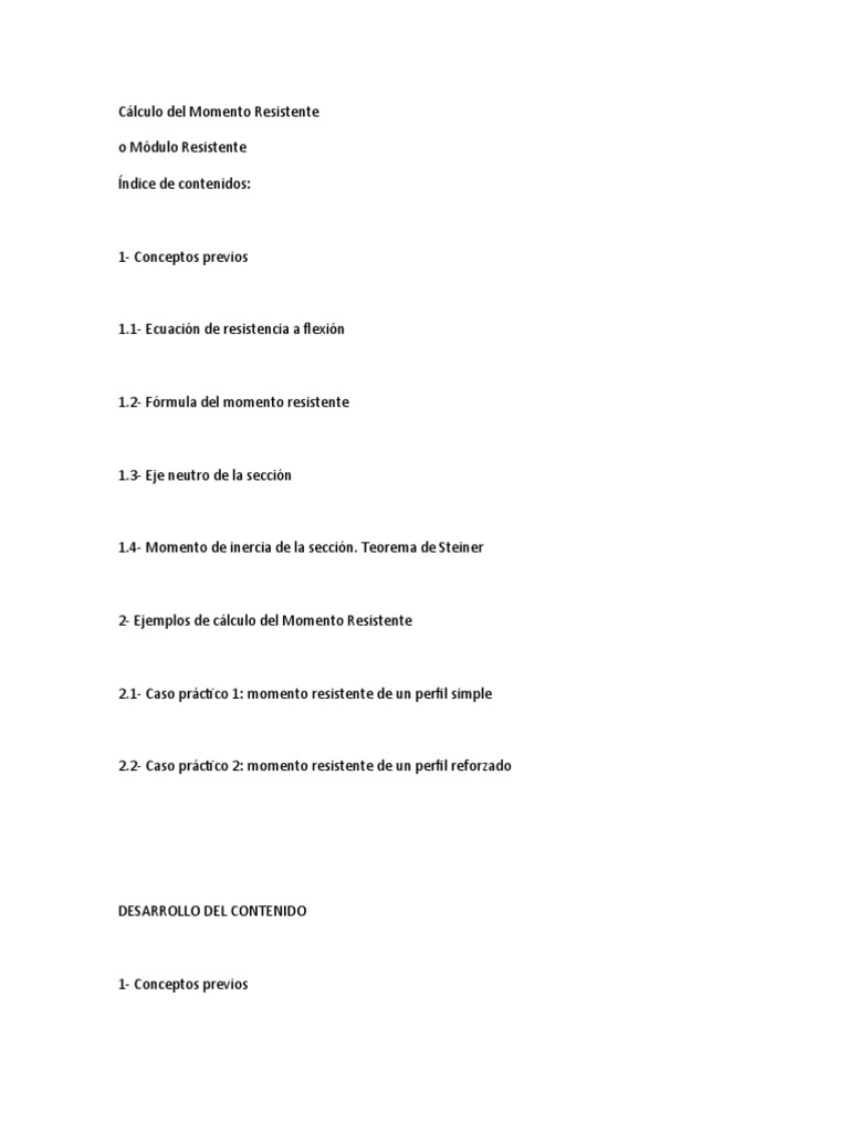 Cálculo Del Momento Resistente - Perfiles | PDF | Doblar | Mecanica clasica