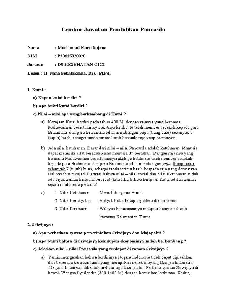 Tugas Pancasila Mochamad Fauzi Sujana | PDF