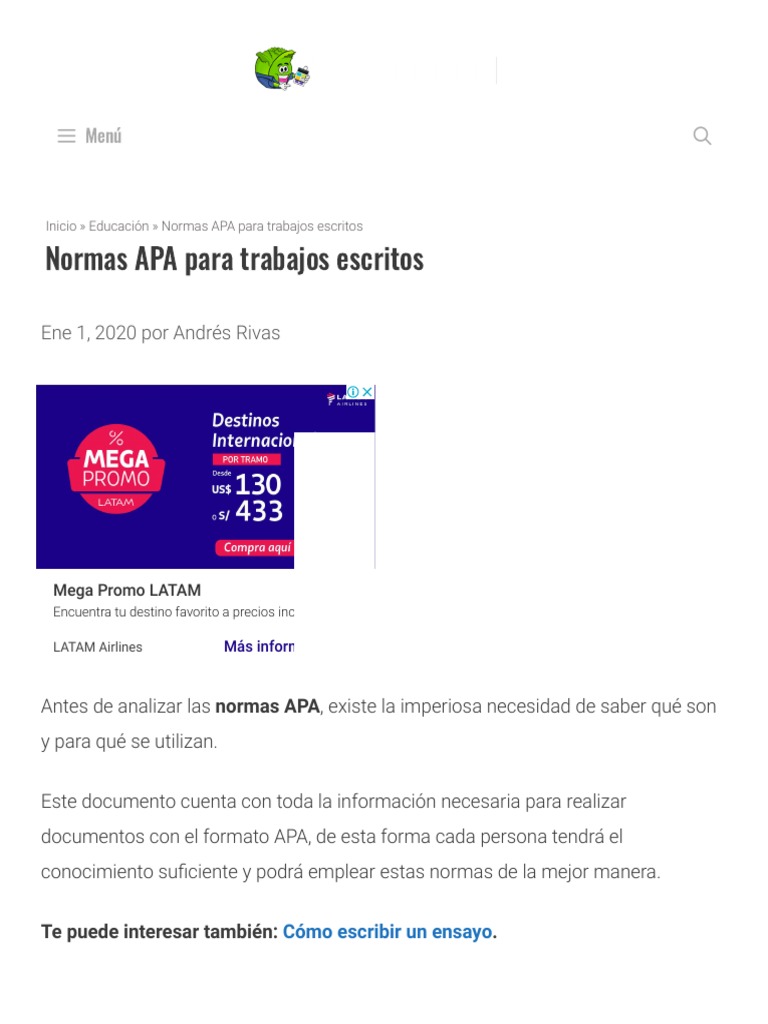 Normas APA para Trabajos Escritos - Plantilla y Ejemplos 2020 | PDF | Estilo apa | Comunicación ...