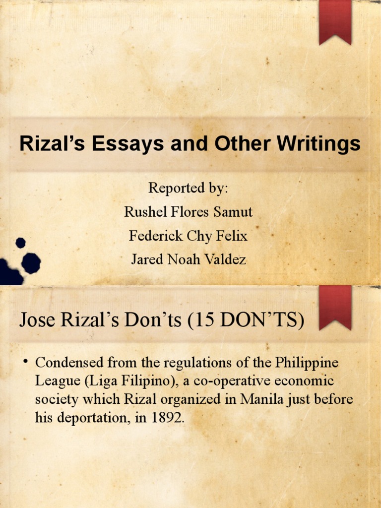 Rizal's Essays and Other Writings | PDF
