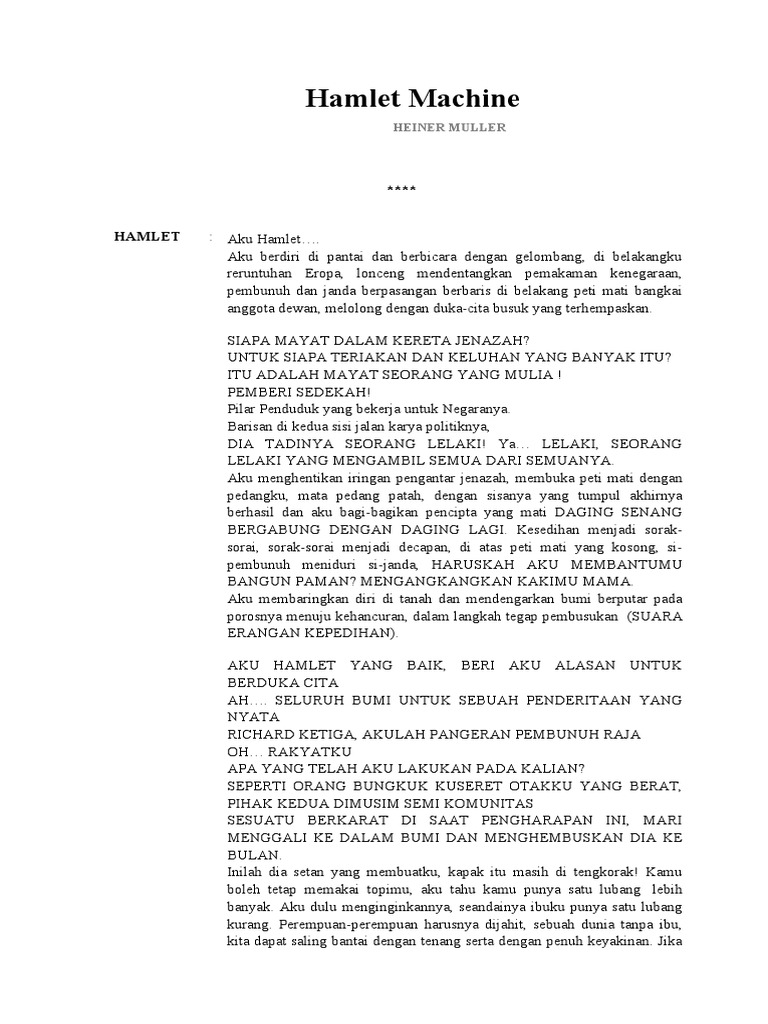 Hamlet Machine | PDF | Klasik