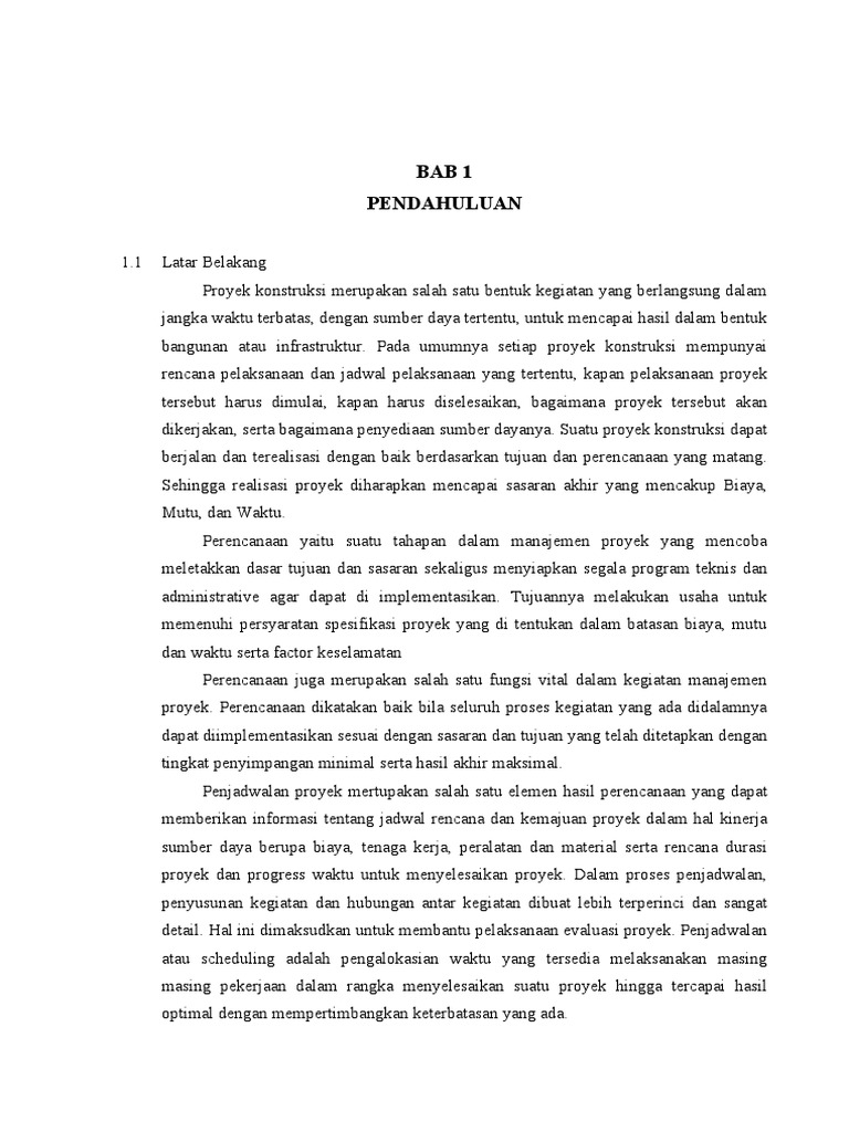 Perencanaan dan Penjadwalan Proyek Konstruksi | PDF