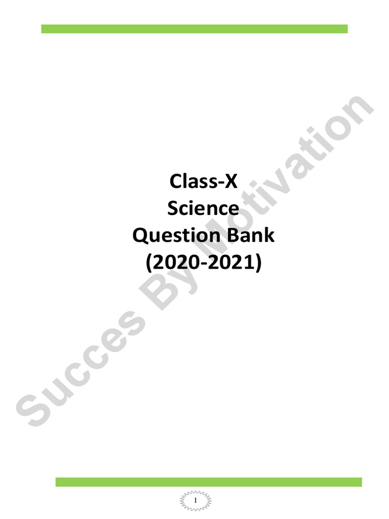 Class 10 Science Question Bank | PDF | Ph | Oxide