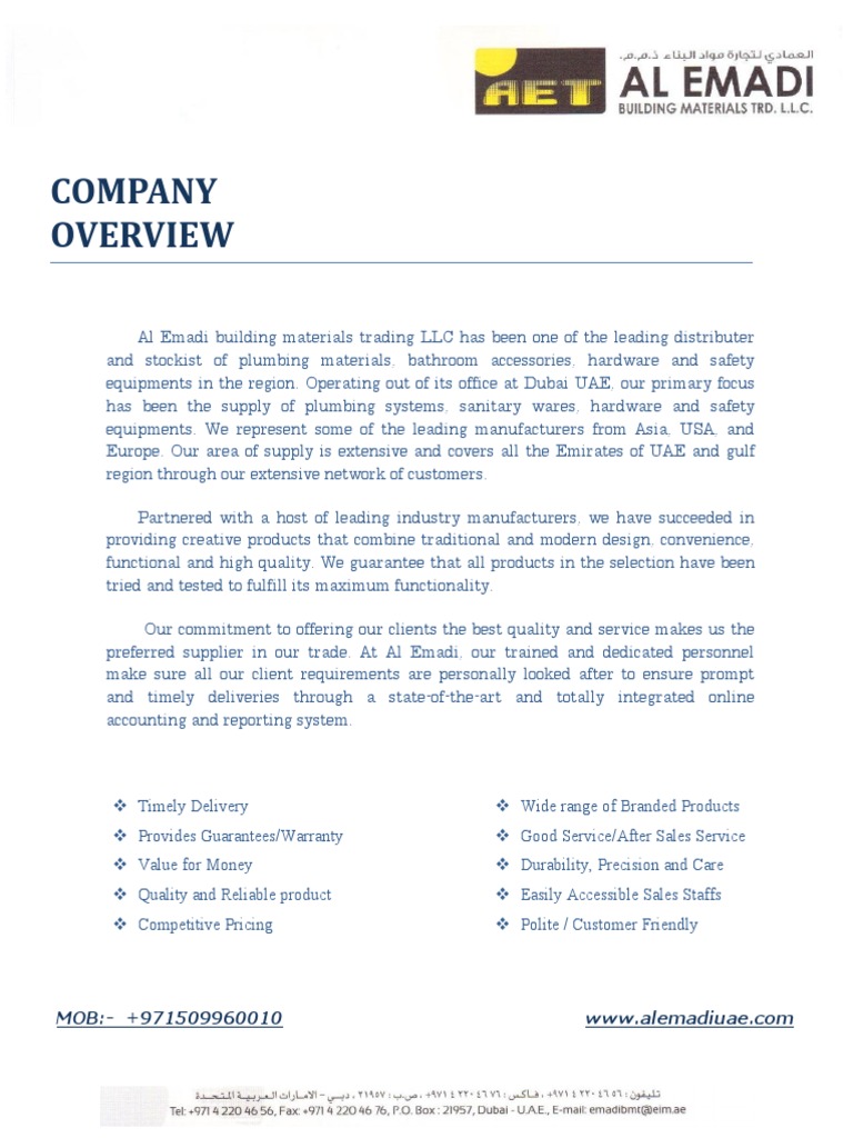 Profile & Product List - Al Emadi Building Materials LLC | PDF ...