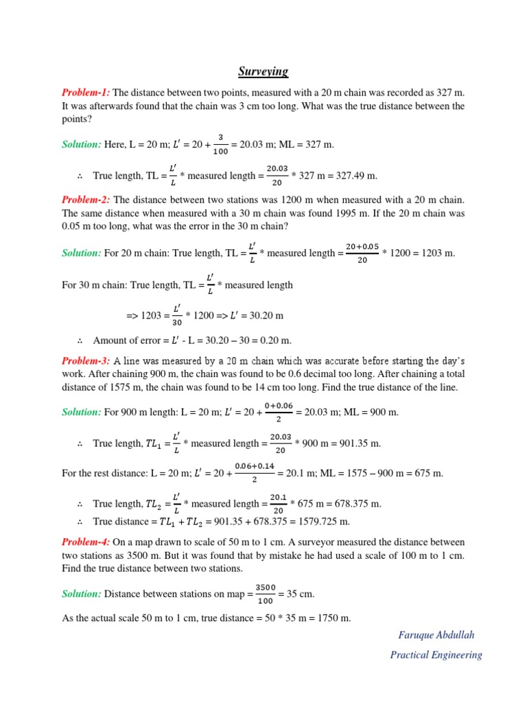 Surveying (Problem Solution) | PDF | Sea Level | Metrology
