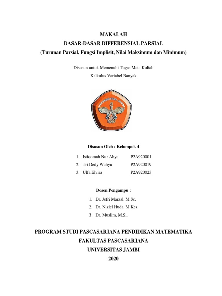 Kelompok 4 Kalkulus Variabel Banyak | PDF | Seni & Disiplin Bahasa | Metode & Bahan Ajar