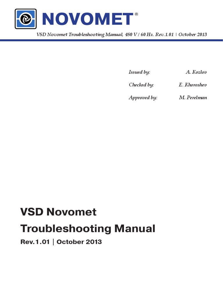 NOVOMET. VSD Novomet Troubleshooting Manual. 480V. Rev. 1.01 | PDF ...