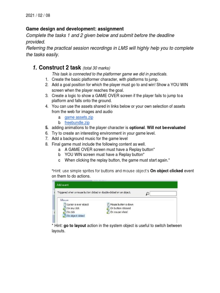 Practical Assessment - Game Design Development | PDF | Unity (Game ...