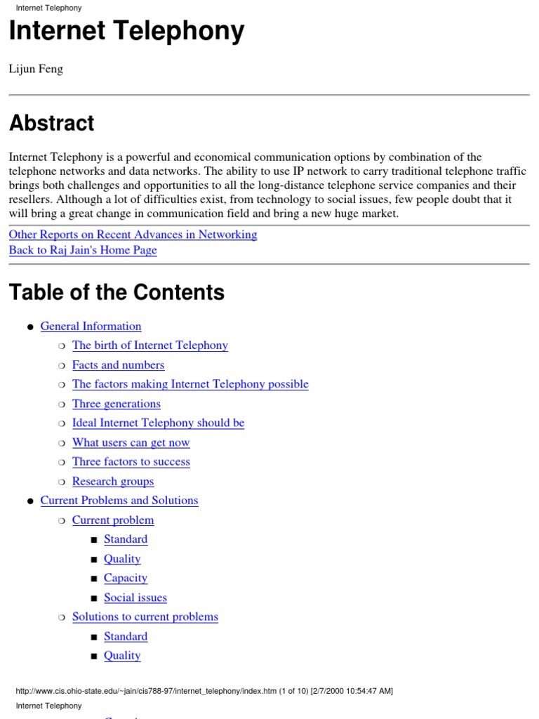 Internet Telephony | PDF | Voice Over Ip | Internet