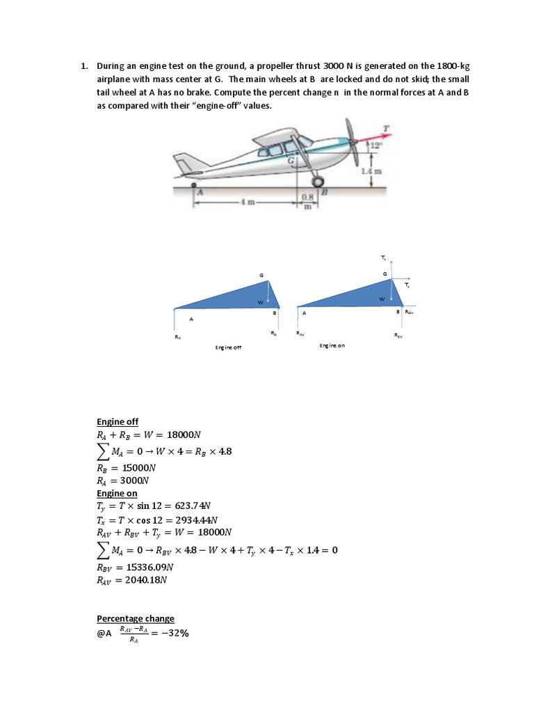 Equilibrium of Rigid Body Aircraft Problem | PDF
