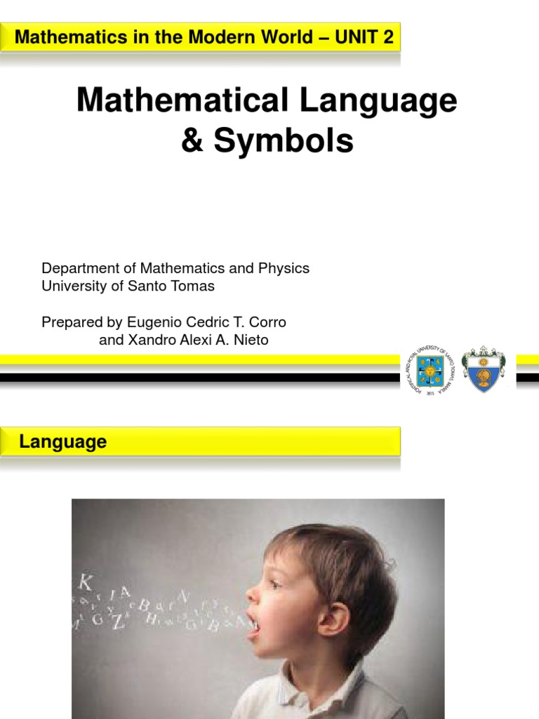 Mathematical Language and Symbols Overview | PDF | Set (Mathematics ...