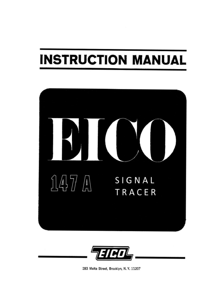 EICO 147A Signal Tracer Overview | PDF | Rectifier | Vacuum Tube