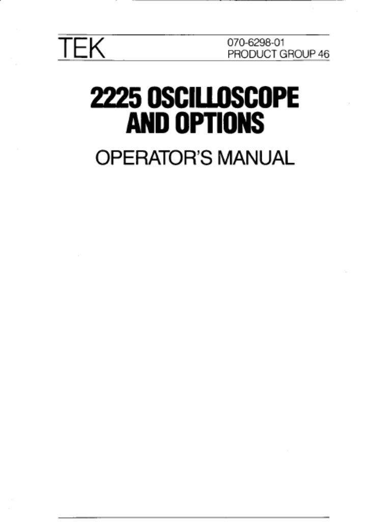 Tektronix 2225 Scope USER | PDF