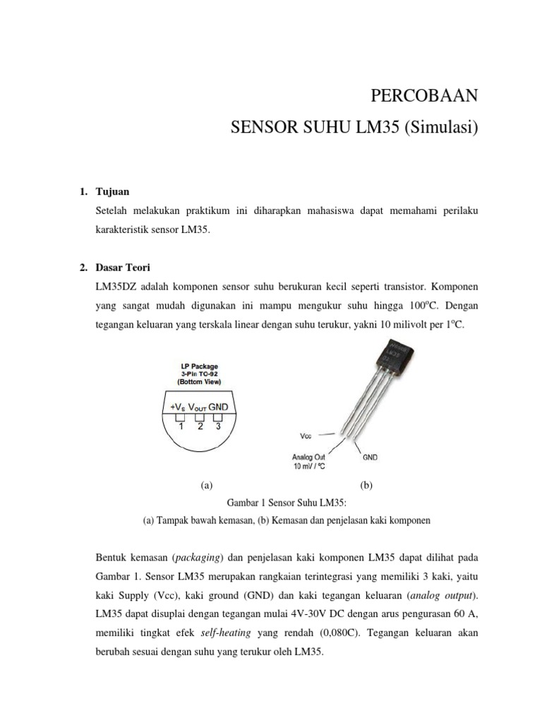 Praktikum Sensor Suhu LM35 | PDF