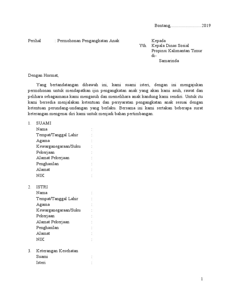 Form Adopsi Anak | PDF