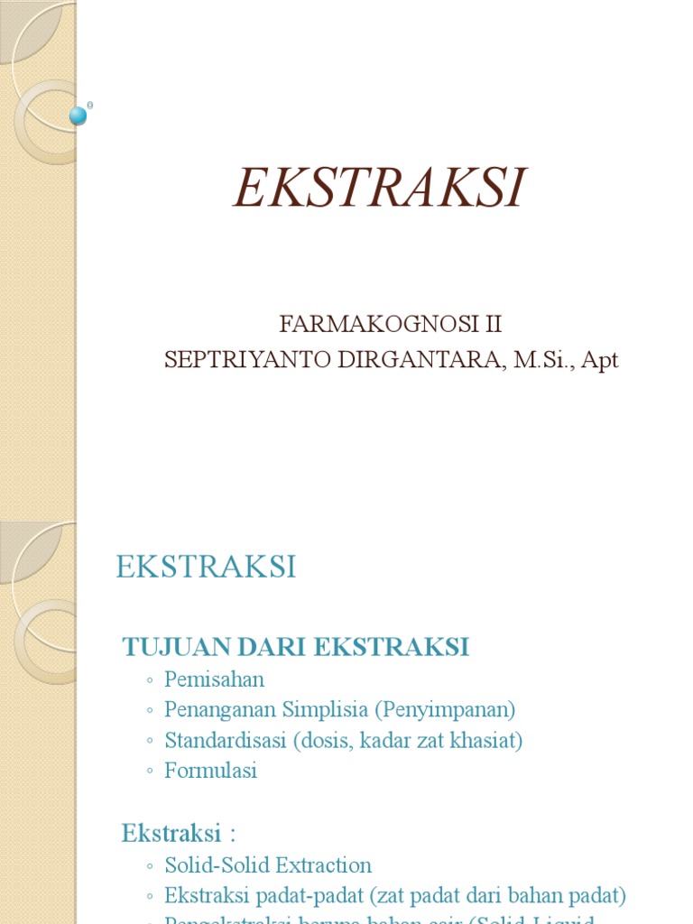 Ekstraksi Fa2012 | PDF