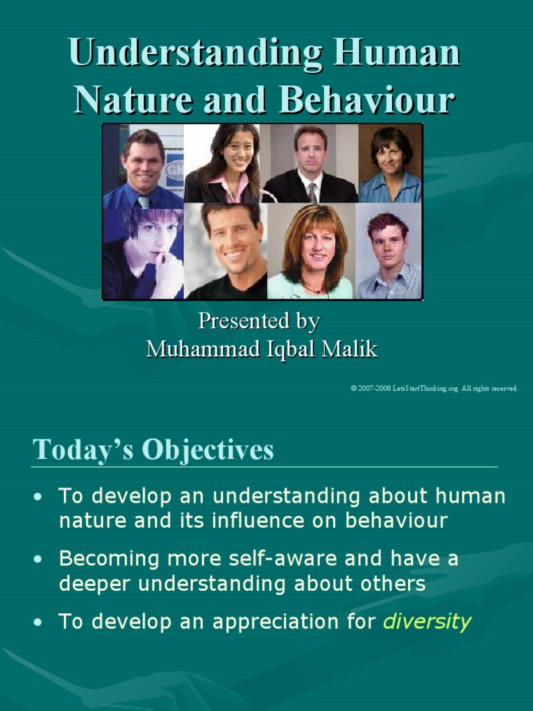 Understanding Human Nature and Behaviour | PDF | Behavior ...