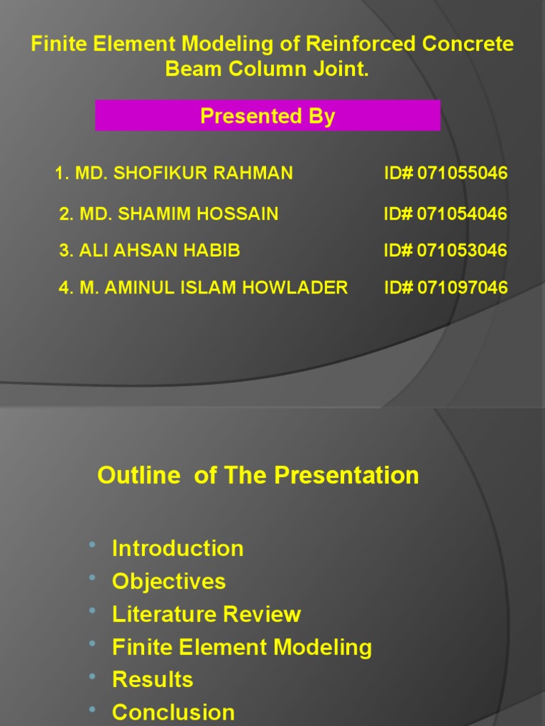 Finite Element Analysis of Beam-Column Joints | PDF | Beam (Structure ...