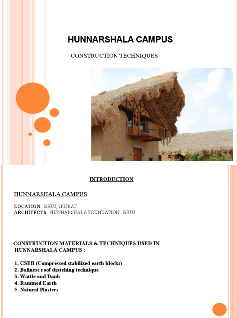Hunnarshala Campus Construction Techniques | PDF | Masonry | Building ...