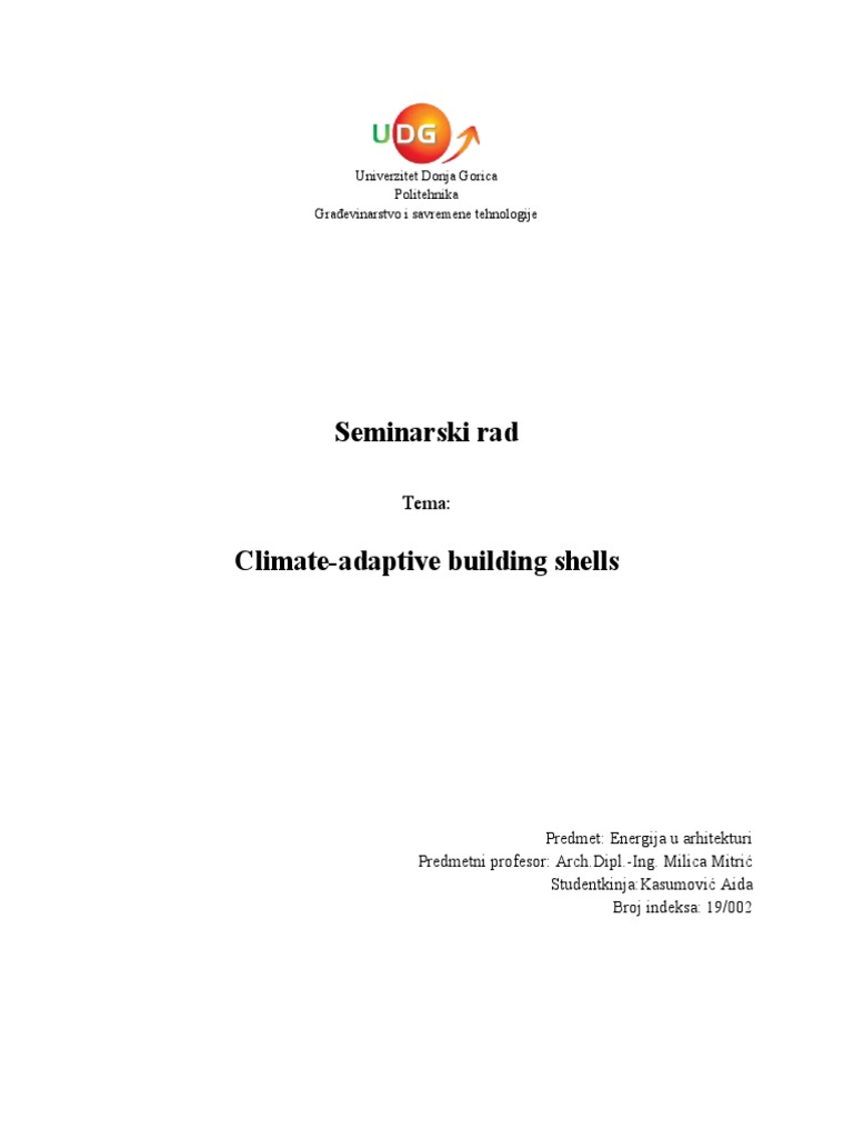 Climate Adaptive Building Shells | PDF | Sustainable Building | Building