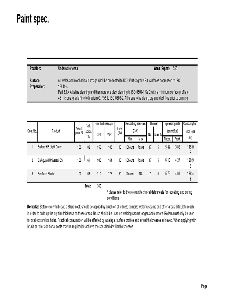 Marine Paint Specifications for Barges | PDF | Brush | Paint