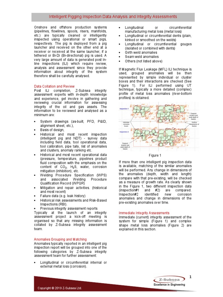 Z Subsea Capability Statement ILI Data Analysis and Integrity Assessments | Download Free PDF ...