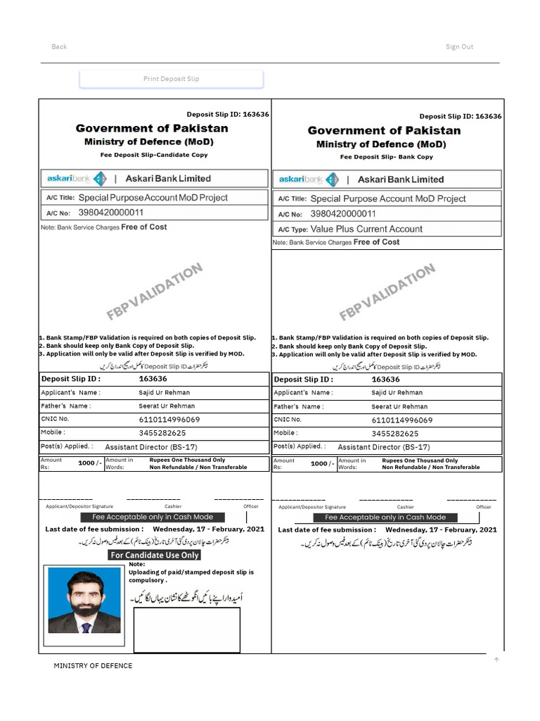 MOD Registeration Form | Download Free PDF | Banking | Financial Services