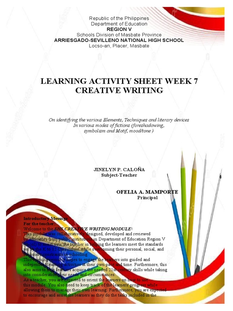 Creative Writing Learning Activity Sheet | PDF | Hamlet | Adventures Of ...