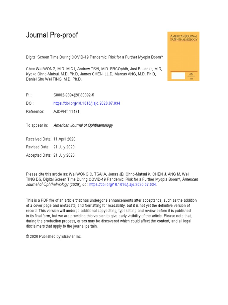 Journal Pre-Proof: American Journal of Ophthalmology | Download Free ...