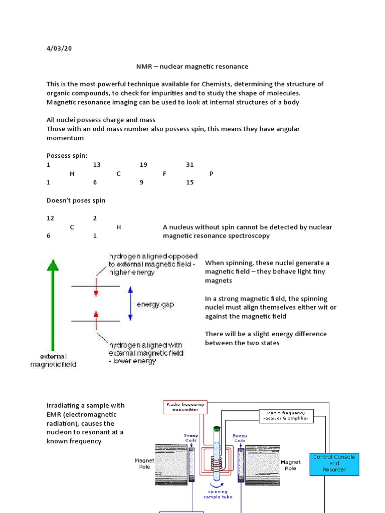 NMR - Nuclear Magnetic Resonance | Download Free PDF | Nuclear Magnetic ...