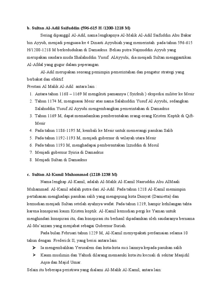 Kepemimpinan Sultan Al Adil Saifudin | PDF