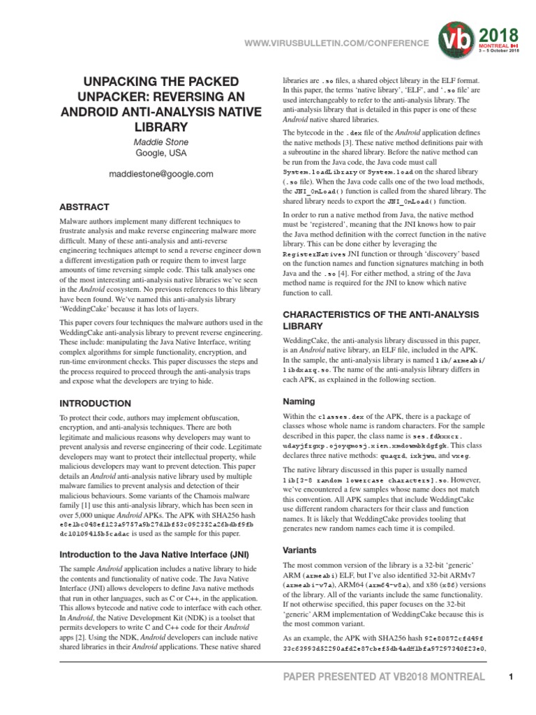 2 Pdfslide - Net Unpacking The Packed Unpacker Reversing An Introduction To The Java Native ...