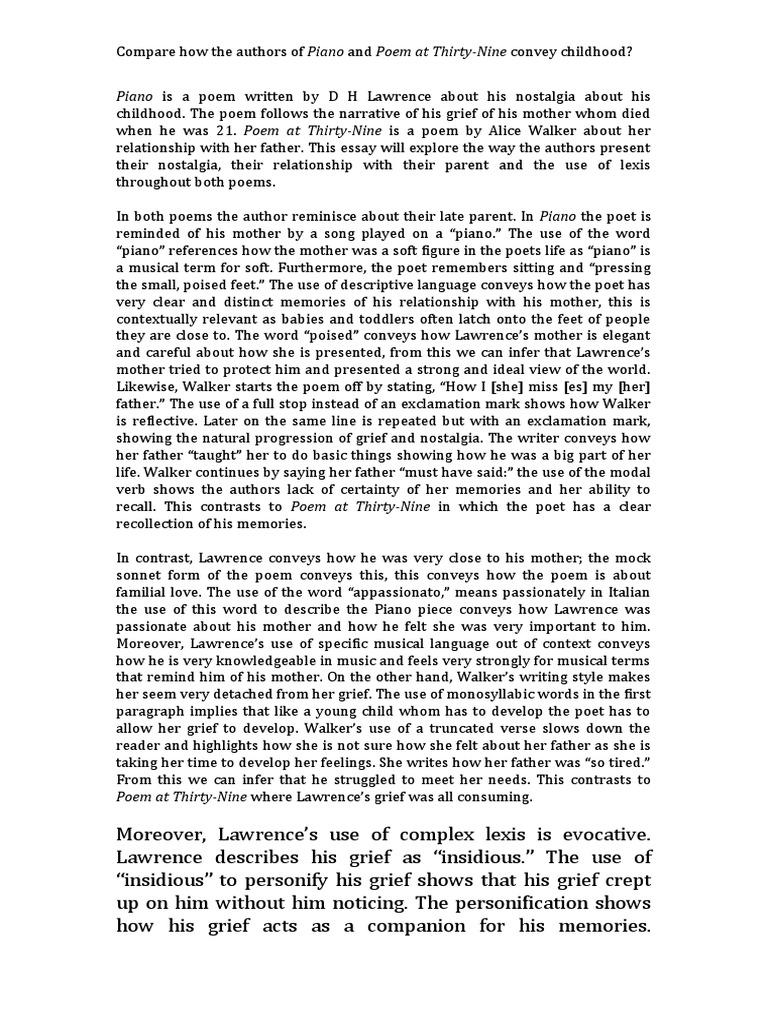 Comparing Childhood in Two Poems | PDF | Poetry