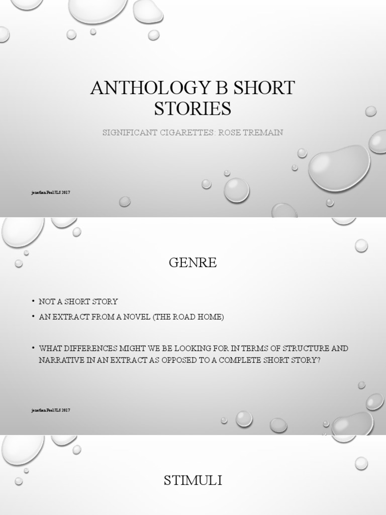 Anthology B Short Stories: Significant Cigarettes: Rose Tremain | PDF
