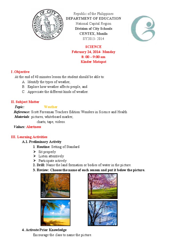 Demo Lesson Plan Science Kinder | PDF | Lesson Plan | Teaching