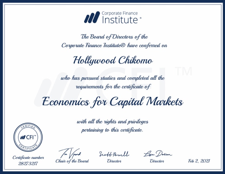 CFI Economics For Capital Markets | PDF | Business