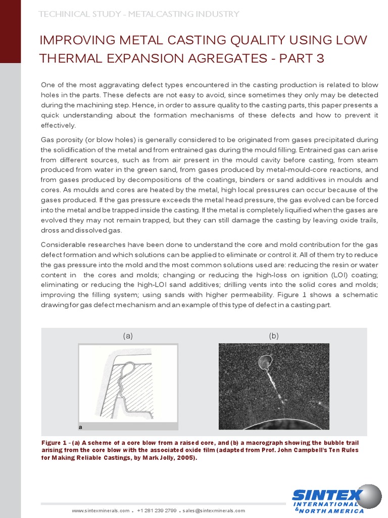 Improving The Metal Casting Quality Using High-Permeability Sand ...