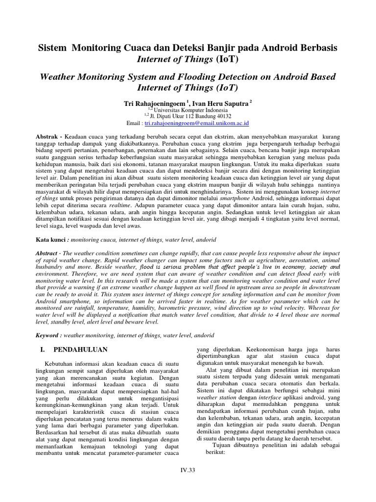 IV 5 Tri Rahajoeningoem Sistem Monitoring Cuaca Dan Deteksi Banjir Pada Android Berbasis ...