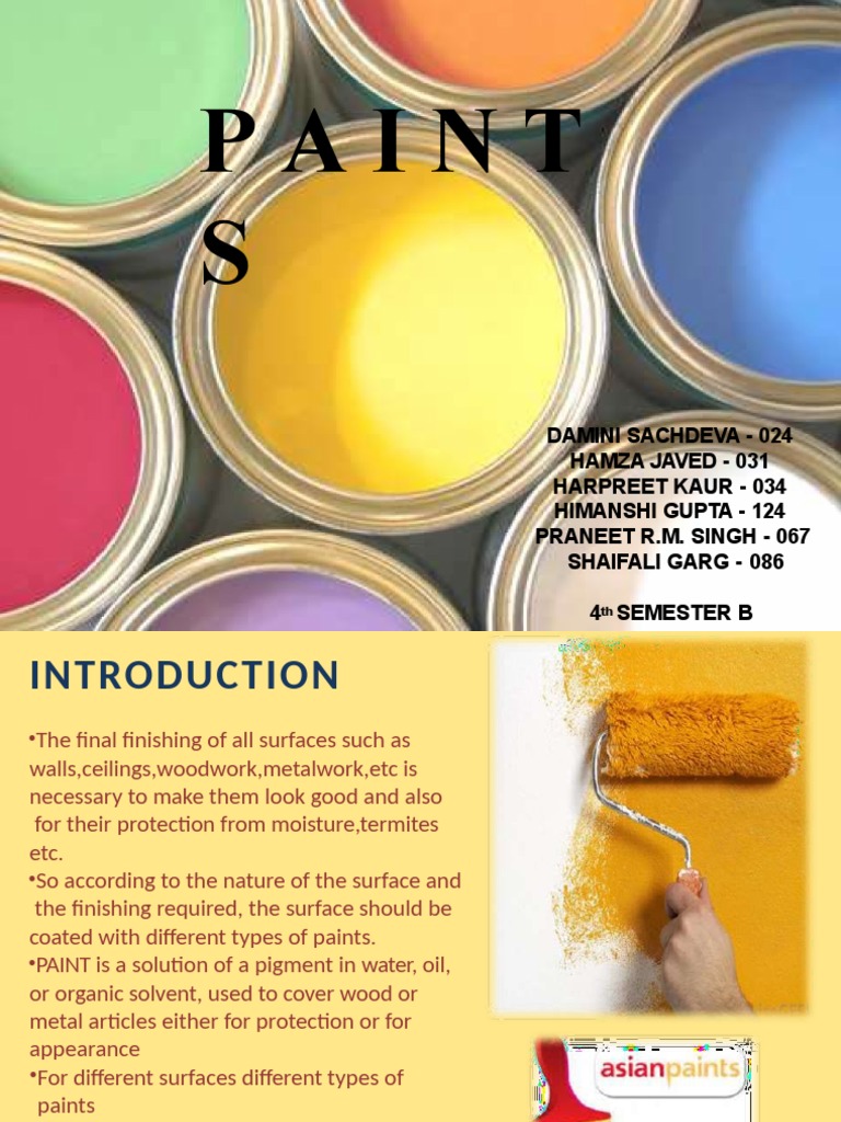 Classification and Types of Paints: A Comprehensive Guide | PDF | Paint ...