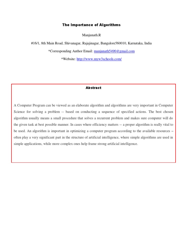 The Importance of Algorithms | PDF | Time Complexity | Algorithms