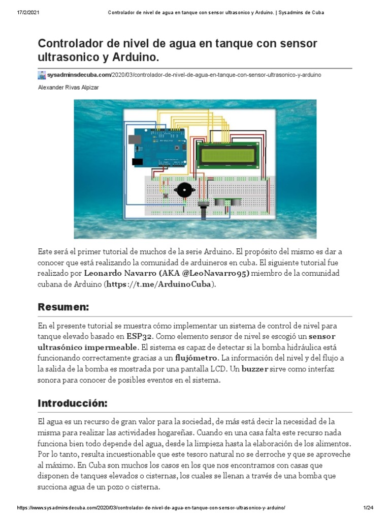 Control de Nivel de Agua con Arduino | PDF | Tanques | Arduino
