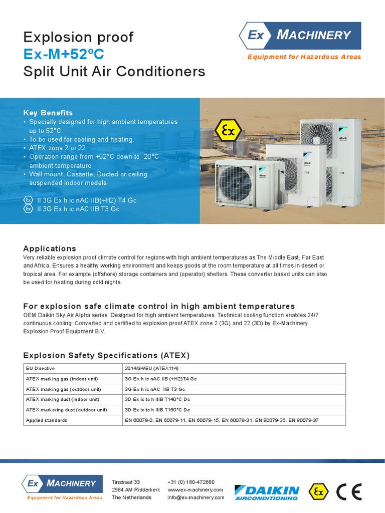 Ex-M+52ºC: Explosion Proof Split Unit Air Conditioners | PDF | Air Conditioning ...