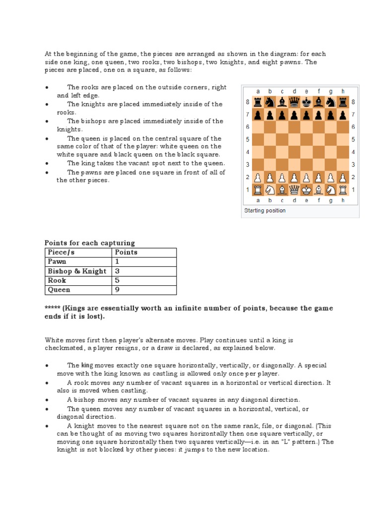 Chess Rules | PDF | Board Games | Games Of Mental Skill