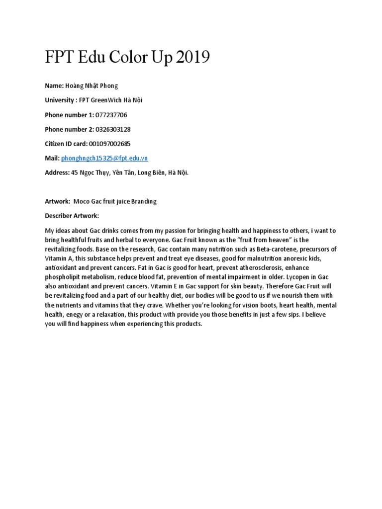 FPT Edu Color Up 2019 | PDF