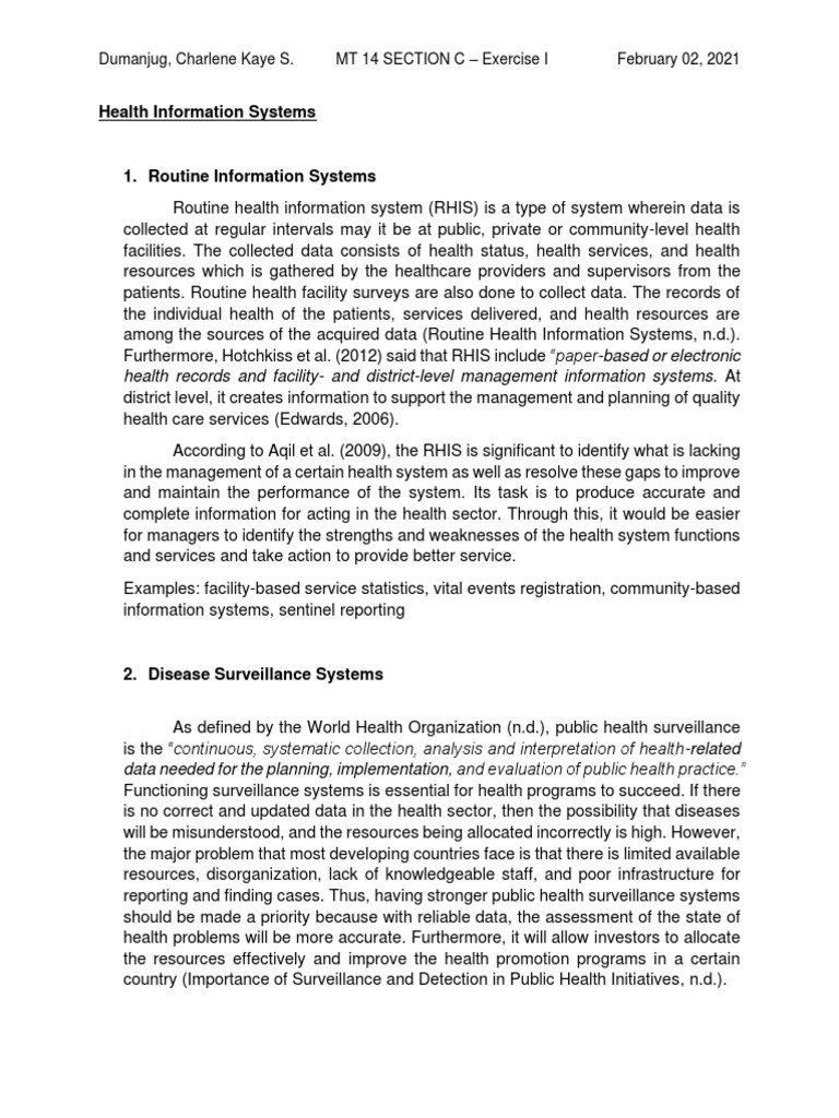 Health Information Systems | PDF | Human Resource Management ...