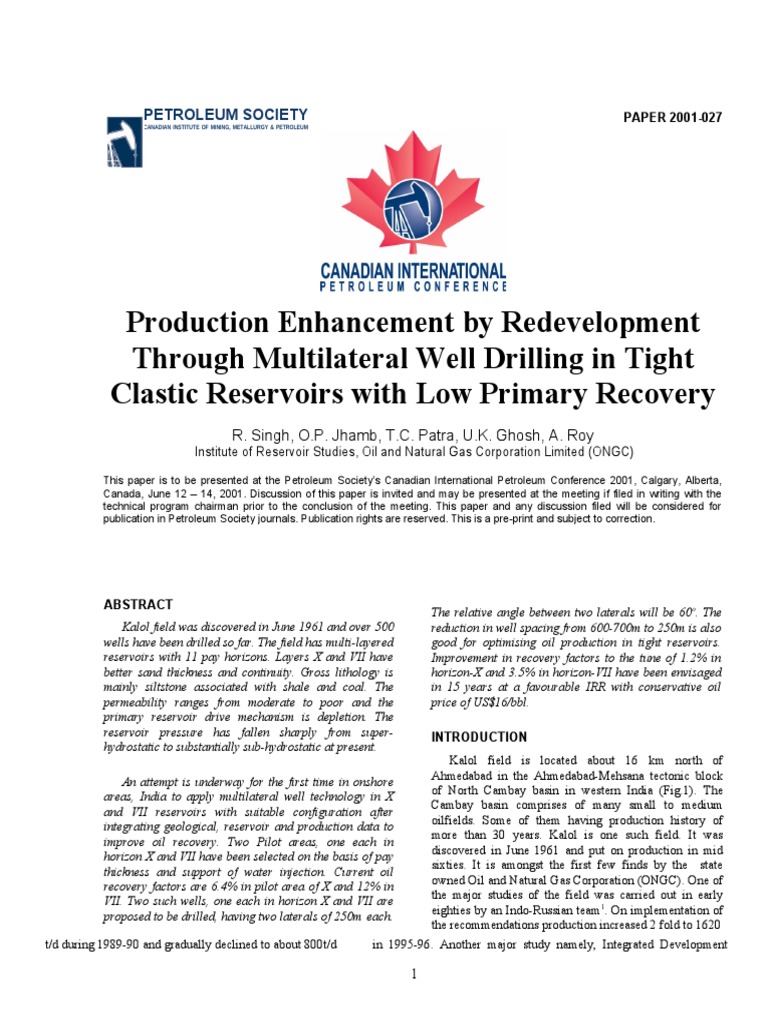 Production Enhancement by Redevelopment Through Multilateral Well ...